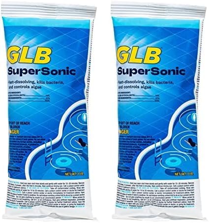 GLB Supersonic Pool Shock 1 lb (2 Pack) – Fast Dissolving Chlorine ...