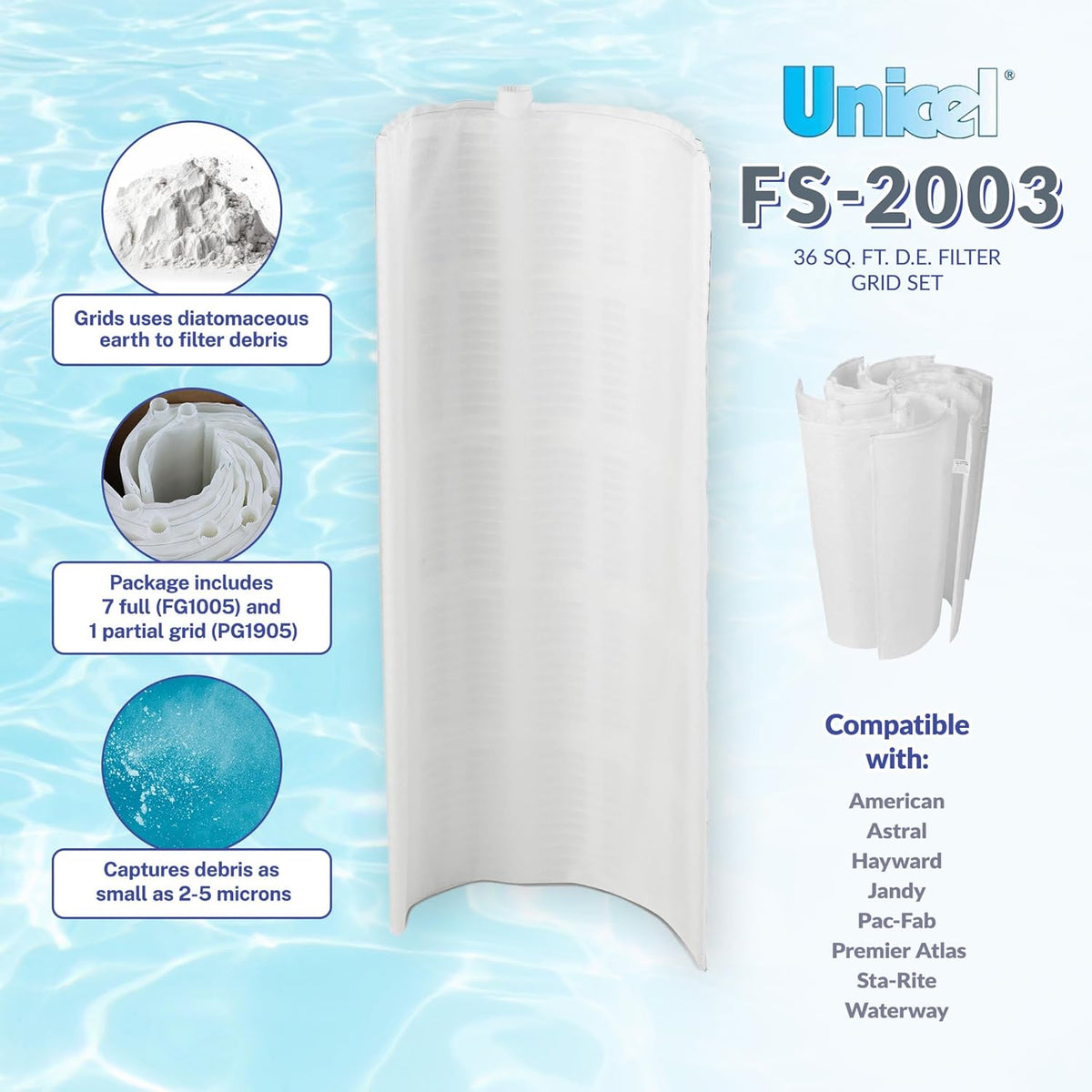 Unicel FS-2003 Complete Filter Grid Set – PoolAndSpaFlow
