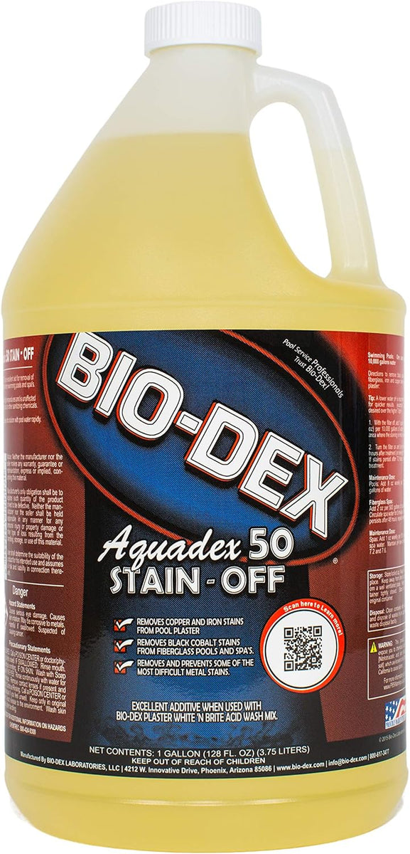 Bio-Dex Aquadex 50 Stain Off Metal Remover 1 Gallon – PoolAndSpaFlow