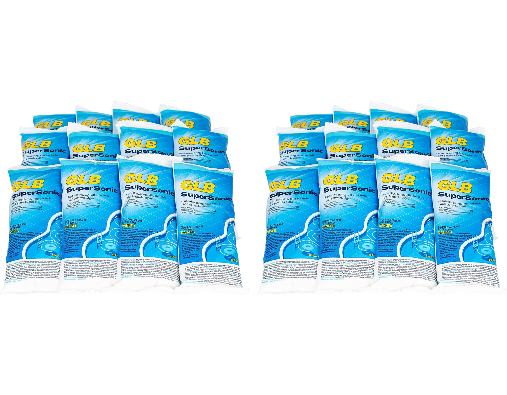 GLB Supersonic Pool Shock 1 lb (24 Pack Case) – Fast Dissolving ...
