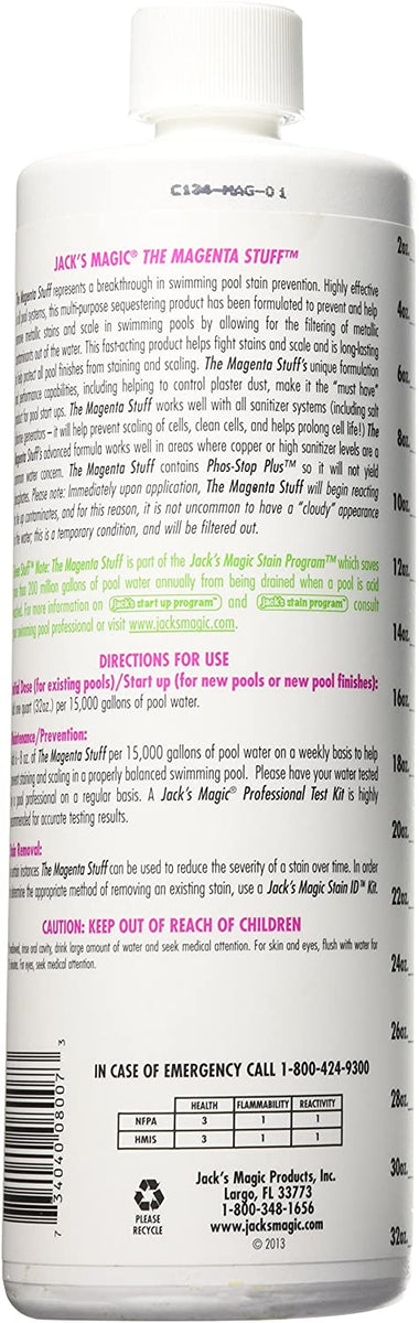 Jack's Magic The Magenta Stuff 32oz. – PoolAndSpaFlow